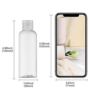 LISAPACK 3.4oz Travel Bottles For Toiletries (5pcs), Travel Size Containers for Shampoo (100ml, Clear)