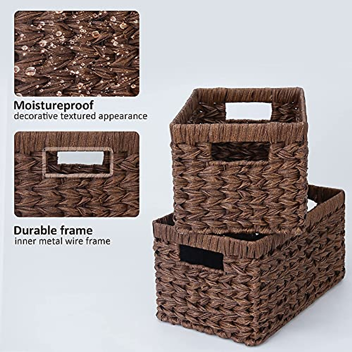 GRANNY SAYS Bundle of 1-Pack Extra Large Wicker Basket Storage & 2-Pack Shelf Storage Baskets