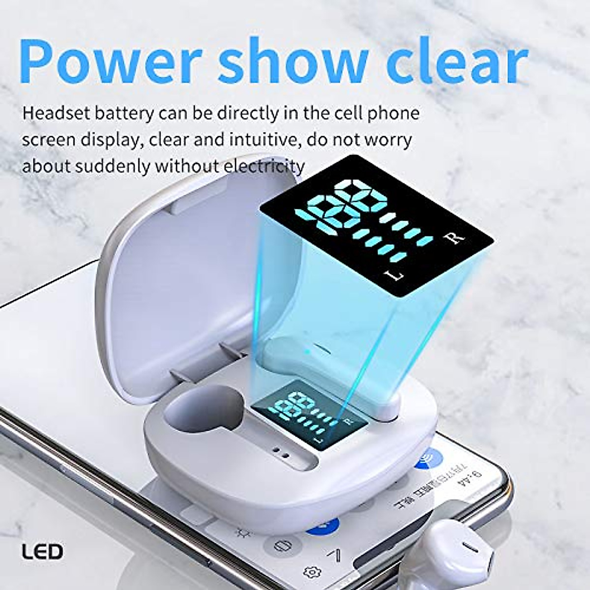 LSBDLLy Wireless Bluetooth Sports Earbuds Earphones, Bluetooth Earphones with Microphone, Suitable for Men and Women Running, Fitness, Work, Travel(Black)