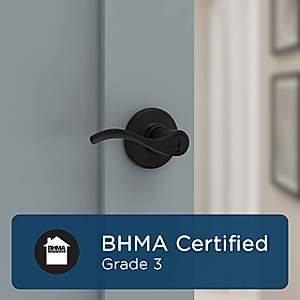Belmont Entrance Leverset - Matte Black + Smart Key Technology