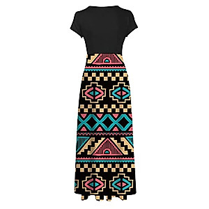 Women's Print Sundress 2023 Easter Day St. Patrick's Day Generic Plus Size Black Tie Dresses for Wedding Guest Closet Store Casual Summer Dresses Below The Knee Belted Asymmetric Hem Black Maxi Dress