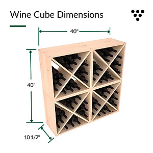 Wine Racks America Pine 96 Bottle Wine Cube. Black Stain
