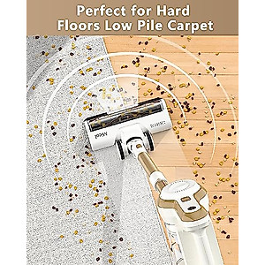 Micol Cordless Vacuum Cleaner, Lightweight Stick Vacuum with 2 Modes Powerful Suction, Max 38mins Runtime, 6 in 1 Household Vacuum Cleaner for Hard Floor