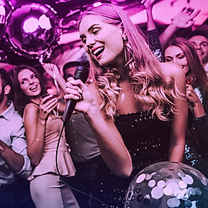 iJoy Karaoke Machine- Bluetooth Party Speaker with Microphone- LED Disco Lights and Voice Changing Effects- FM Radio, Rechargeable and Portable with HD Sound