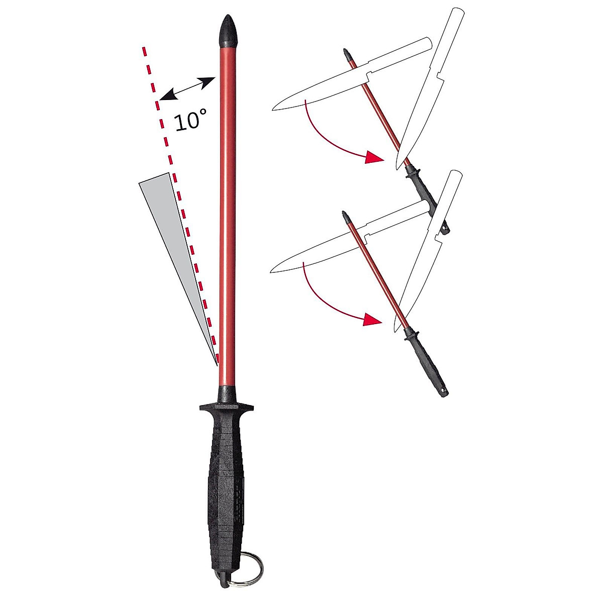 Westmark Knife Sharpener Sieger-Long-Life From Sintered Ruby, A, Red/Black