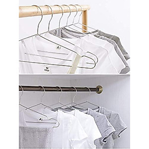 Qualsen Clothes Hangers 20 Pack Stainless Steel Strong Metal Wire Coat Hangers Suit Hangers for Home Hotel and Clothes Store 16.5 Inch/42 cm