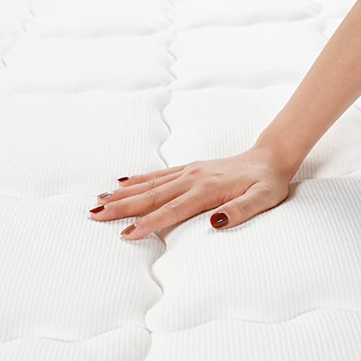 Kescas Queen Size Mattress, 12 Inch Hybrid Mattress with Memory Foam & Heavier Coils, Ergonomic Design for Pressure Relief, Medium Firm Feel