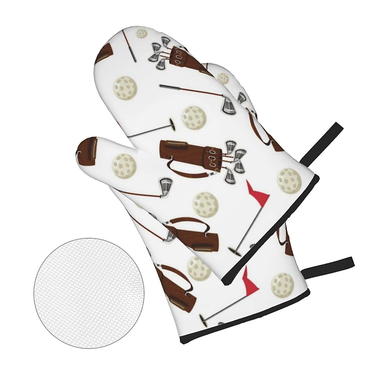 Golf Theme Oven Mitts and Pot Holders Set of 4 for Kitchen Cooking BBQ Baking