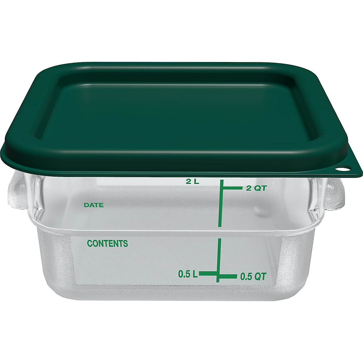 Carlisle FoodService Products Squares Square Food Storage Container Lid with Stackable Design for Catering, Buffets, Restaurants, Proprietary Blend, 2 To 4 Quarts, Forest Green