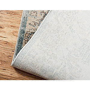 Unique Loom Paris Collection Pastel Tones Traditional Distressed Light Blue Area Rug (9' 0 x 12' 0)
