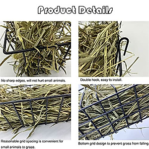 Rabbit Hay Feeder Rack Guinea Pig Hay Dispenser for Cage Hanging Metal Feeder Small Animals Hay Holder Manger for Rabbits Guinea Pigs Chinchillas  Ferrets (9.05 x 3.93 x 2.95 in)