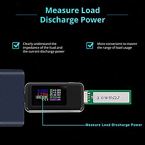 Type-C USB Tester,DC430V USB Power Meter,USB C Power Tester Voltage Current 2 in 1 Meter Voltmeter Ammeter Color Screen