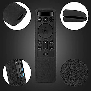 1PCS Protective Silicone Remote Case for Vizio 5.1 2.1 Home Theater Sound Bar Remote, for D21-H D51-H D512-H D510-H D20 Remote Control Shockproof, Washable, Skin-Friendly, Anti-Lost with Loop (Black)