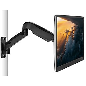 Mount-It! Monitor Wall Mount Arm | VESA Wall Mount Monitor Arm | Full Motion Gas Spring Arm Fits 13 15 17 19 20 22 23 24 27 30 32 Inch Screens with 75 or 100 VESA Patterns | Camper RV Compatible