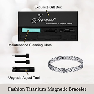 Jecanori Magnetic Bracelets for Women,Crystal Bracelets for Women,316 Stainless Steel Bracelets,Valentines Day Gifts with Sizing Tool