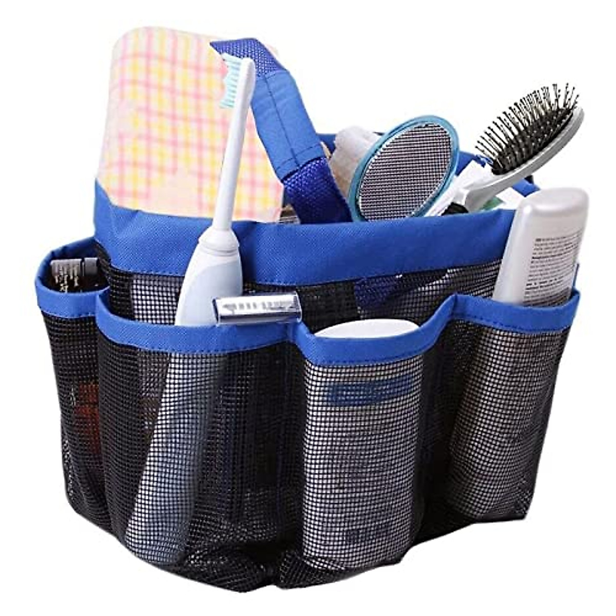 Kuchung Mesh Shower Caddy Basket for College Dorm Room Essentials Hanging Portable Tote Bag Toiletry for Bathroom Accessories Cosmetics Shampoo Soap Organizer Shower Tote for Women Men, blue