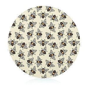 Save The Bees Printed Round Cutting Board Glass Chopping Blocks Mats Food Tray for Home Kitchen Decoration
