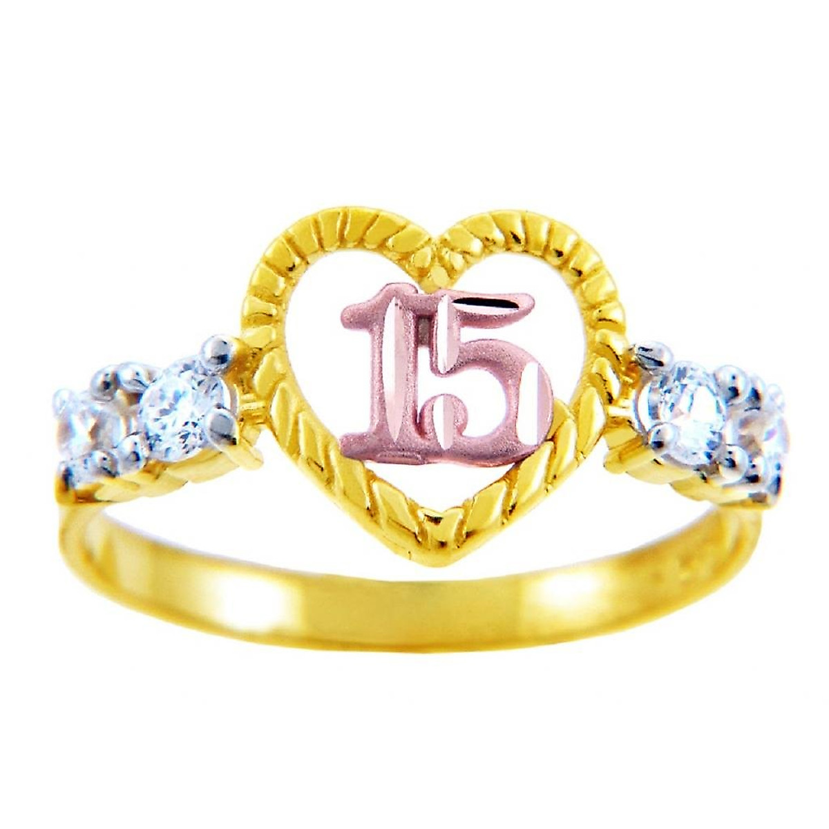 15 Años Ring - Quinceanera Ring with Cubic Zirconia (10k) (9)
