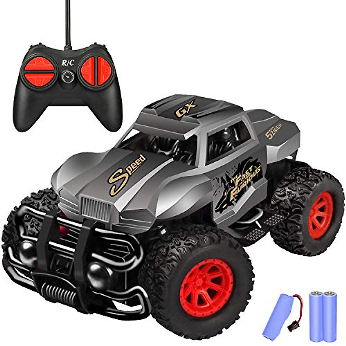 Remote Control Car for Kids, RC Stunt Car with LED Headlights, Double Sided 360°Rolling Rolling Rotating Rotation, Outdoor RC Car Toy Birthday Gifts for Kids Age 3-8 Boys Monster Truck (Blue)…