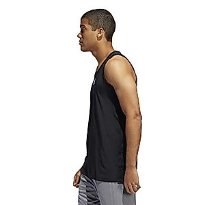 adidas Men's Heathered Tank Top, Black, Small