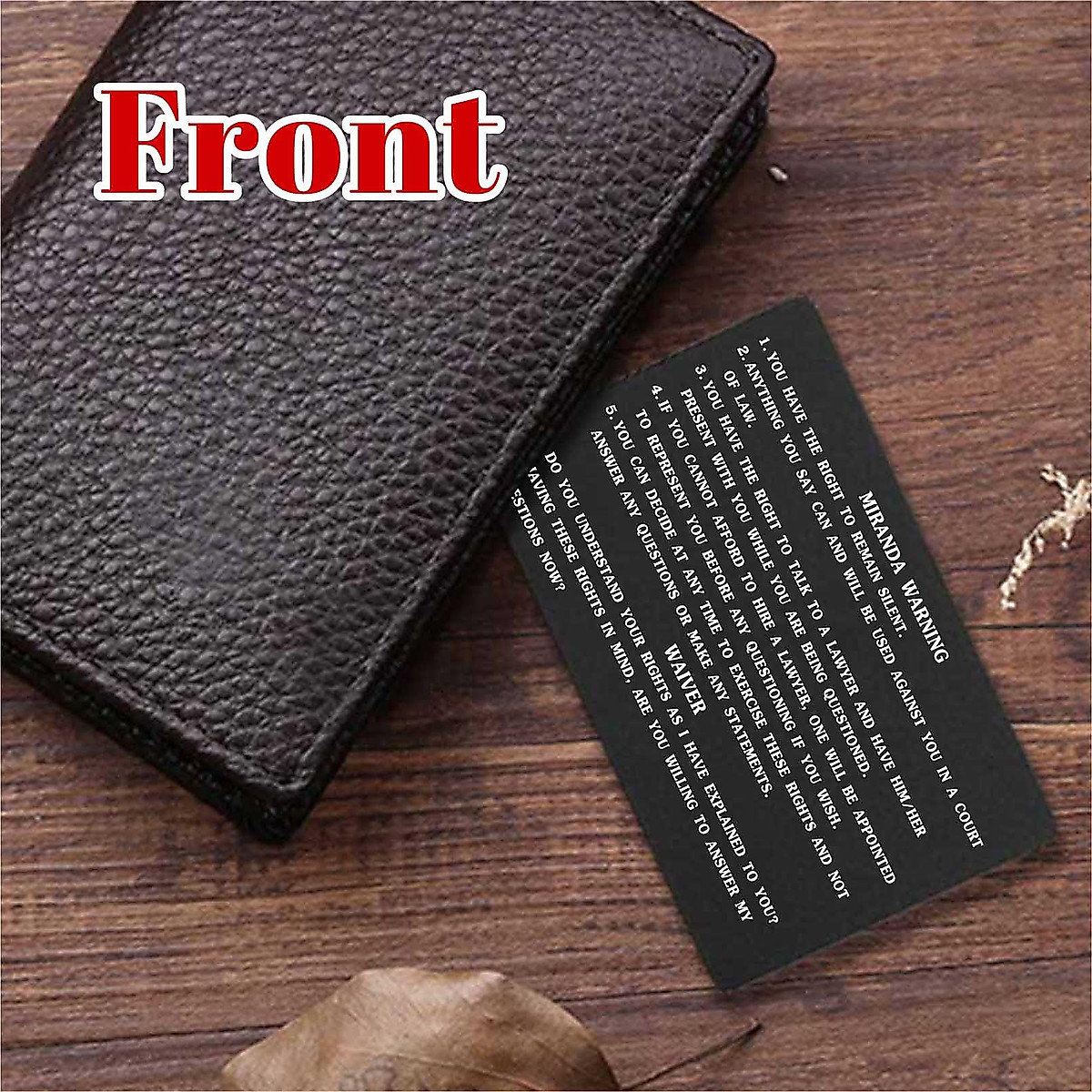 TGCNQ Miranda Warning Card - Miranda Rights Card Metal - Engraved Standard Field Sobriety Test Clues Card for Law Enforcement Officers