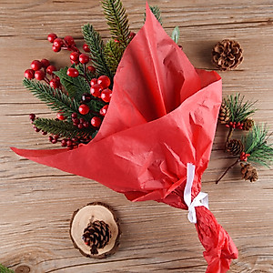 TUPARKA 60 Sheets Red Tissue Paper Christmas Tissue Paper Wrapping Paper Gift Paper for DIY and Craft, Gift Bags Decorations in Christmas Party 19.7x15inch