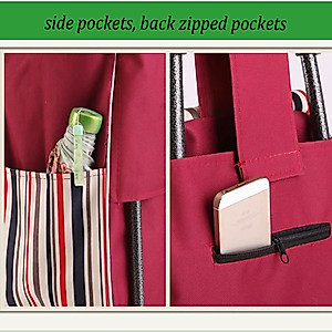 JIAHESHYP Shopping Cart Replacement Bag, Trolley Waterproof Spare Bag, Storage Bag with Side Pockets, Portable Utility Moving Shopping Bag