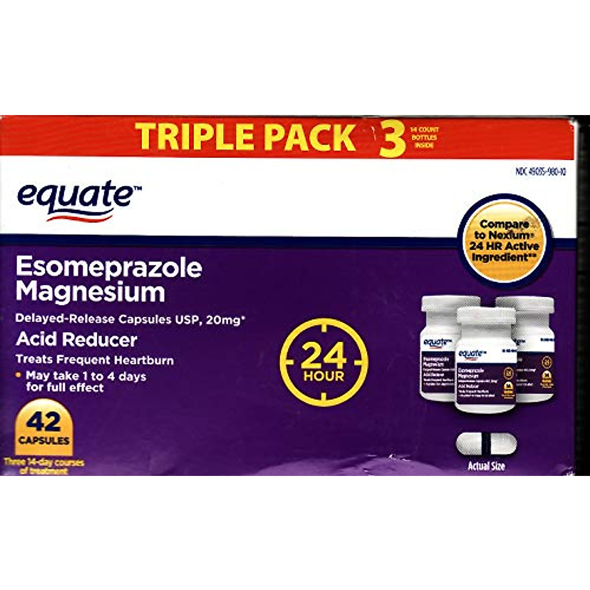Equate Esomeprazole Magnesium 42 Capsules