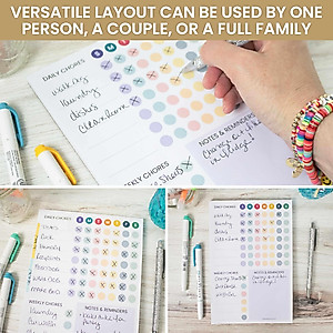 bloom daily planners Magnetic Chore Chart Planning Pad - Daily & Weekly Habit To Do Tracker for Adults, Teens, Kids - Family Organizer and Responsibility Reward System - 60 Sheets - 6” x 9”, Bright