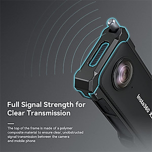 SmallRig Aluminum Frame Cage for Insta360 X3, Protective Case for Insta 360 X3, with 1/4" Threads, Cold Shoe Mount, Folding Fingers, Silicone Lens Cap - 4088B