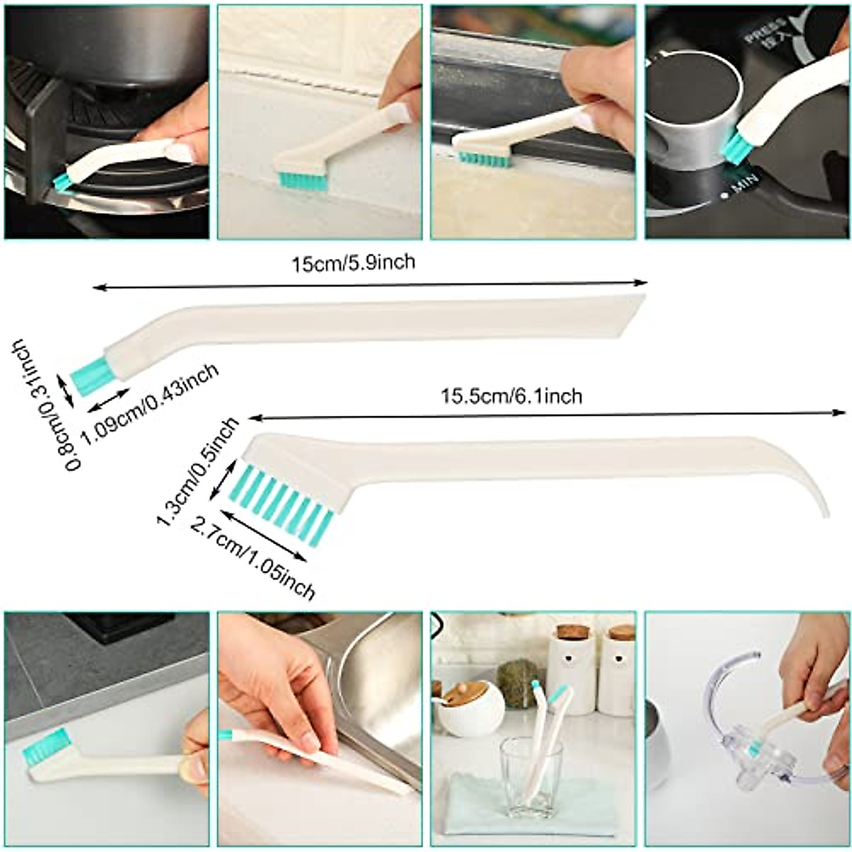 16 Pcs Small Household Cleaning Brushes Deep Detail Crevice Cleaner Brush Set Crevice Cleaning Tool 8 in 1 Detail Cleaning Brush Bottle Cap Brush for Small Holes Corner Space Keyboard Bottle Tile