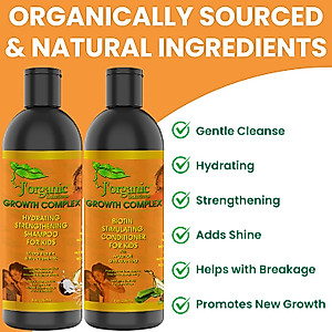 J'Organic Solutions Kids shampoo & Conditioner Hydrating and Strengthening- with Biotin- Phthalates-Free, No Sulfate, Paraben-free Baby And Toddler Shampoo and Conditioner (2x 8oz)