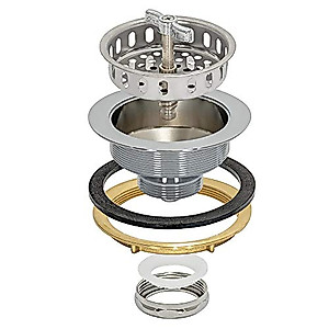 Eastman 30021 Heavy- Pattern with Spin and Seal Sink Strainer, Chrome