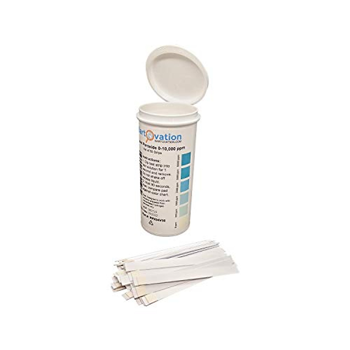 Very High Level Hydrogen Peroxide H2O2 Test Strips, 0-10,000 ppm [Vial of 50 Strips]