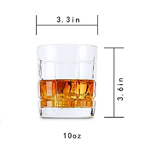 KANARS Old Fashioned Whiskey Glass, Crystal 10 Oz Rock Glasses Set of 4 In Luxury Gift Box for Cognac Cocktail Snifter Irish Whisky, Lowball Bourbon Glasses Tumbler, Gifts for Men Dad