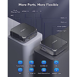 KAMRUI AK2 Plus Mini PC, Intel 12th Gen Alder Lake- N100(up to 3.4GHz) Mini Tower Computer, 16GB DDR4 RAM 500GB SSD Mini Computer Windows 11 Support 4K HD/WiFi 5/BT4.2/Gigabit Ethernet for Home/Office
