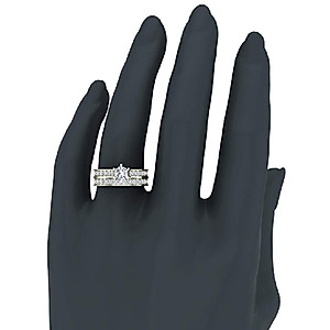 Glitz Design Classic Channel Engagement Ring Set Sparkling Diamond Wedding Set 1.10 ctw 14K White Gold (G, SI) RS 10