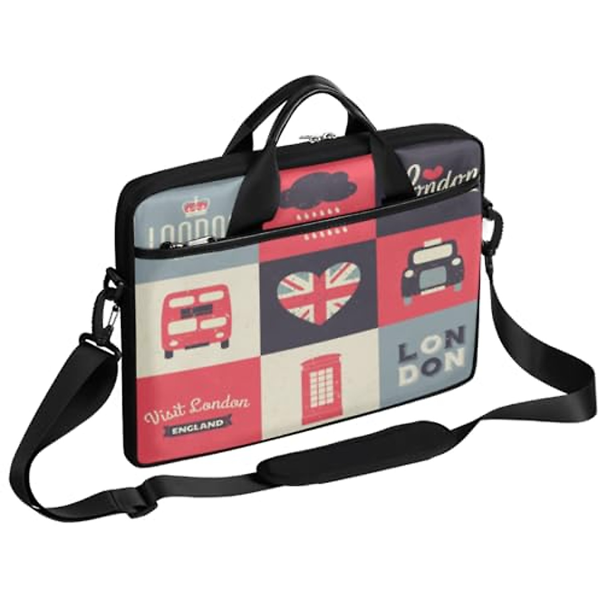 London Symbols Laptop Computer Bag Waterproof Shoulder Messenger Bag 13-15 inch Durable Laptop Tote Bag with Shoulder Strap Handle Lightweight Crossbody Briefcase