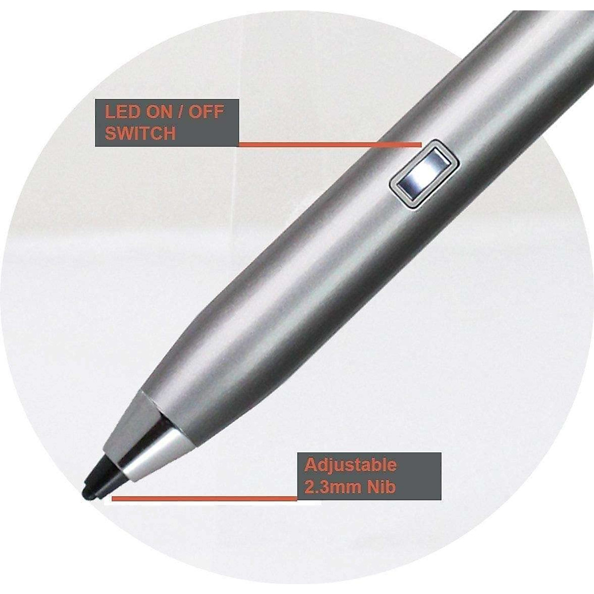 Broonel Silver Fine Point Digital Active Stylus Pen - Compatible with Dynabook Portégé X40L-K 14" Laptop