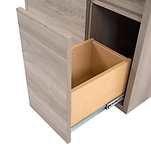 Spring Mill Cabinets Kelby 30 Inch Modern Floating Bathroom Vanity with White Single Sink Top, 1-Door Cabinet, 1 Soft-Close Drawer, 30.5" W x 18.75" D x 22.25" H, Forest Elm