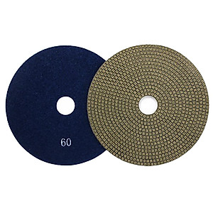 5" Electroplated Diamond Polishing Pads- 60 Grit Wet Dry Sanding for Granite Marble Concrete Ceramics Glass (5"-60 Grit-1PCS)