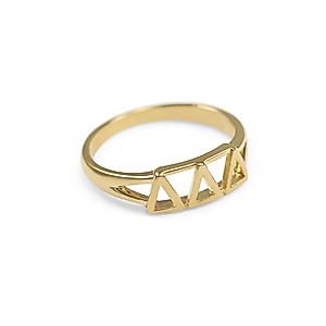 The Collegiate Standard Delta Delta Delta 14k Gold Plated Sorority Ring with Greek letters