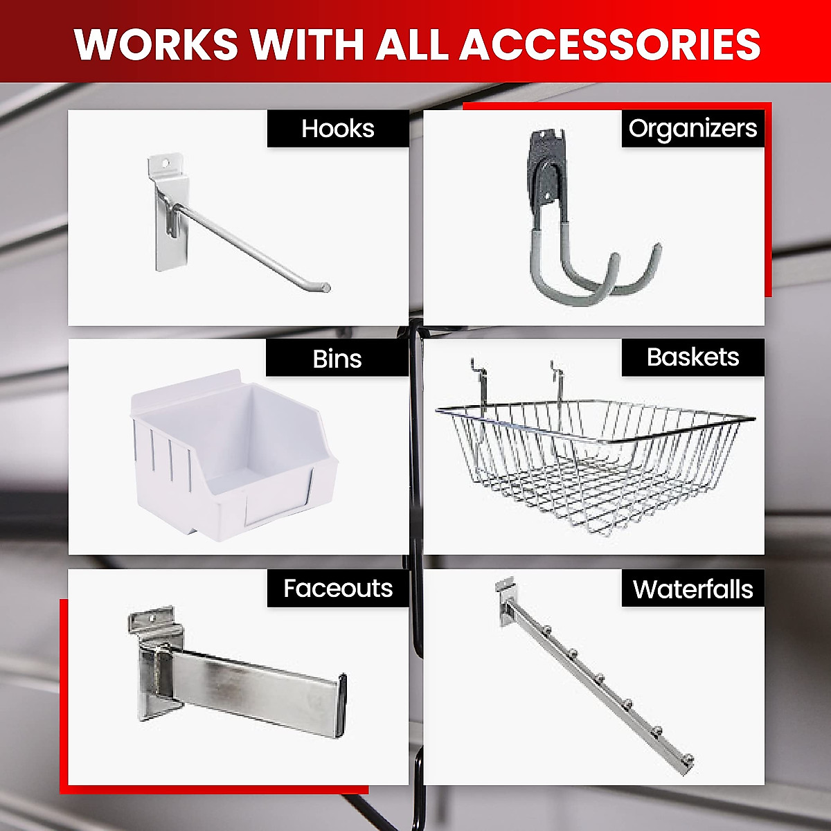 DLDIRECT DiamondLife Aluminum Slatwall Panel Garage Wall Organizer ...