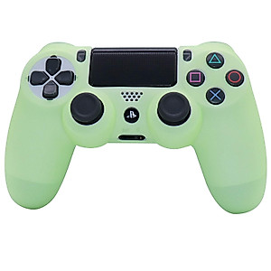 Controller Skin Silicone Cover for PS4 in Dark Protective Case for PS4/slim/PS4 Pro Dualshock 4 Controller.(Black Pro Thumb Grip x 8,Cat + Skull Cap Cover Grip x 2)