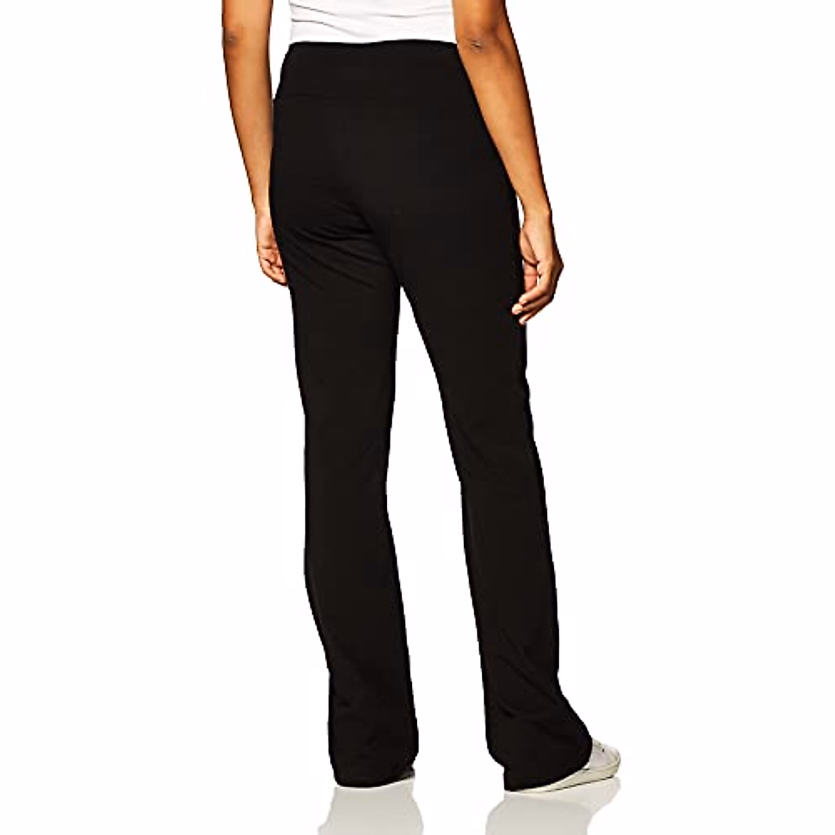 Jockey Women's Activewear Cotton Stretch Bootleg Pant, Black, XL