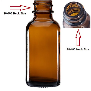 Comfort Axis Calibrated Glass Eye Dropper Caps for 1 oz/ 30 ml Bottle, White, 20-400 Neck Finish (4 Pack)