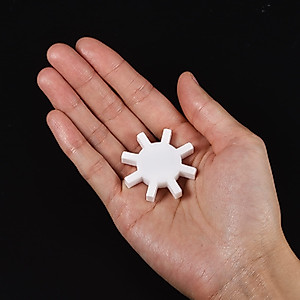 MECCANIXITY Magnetic Stirrer Mixer Stir Bar Rod 39mm(1.54") Gear Shape Coating Magnet White for Laboratory