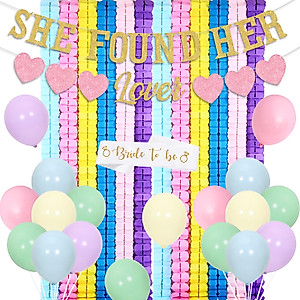 She Found Her Lover Decorations, Bachelorette Bridal Shower Party Decorations, She Found Her Lover Banner 6 PCS Four-Leaf Clover Paper Garland Background for Engagement Hen Party Supplies