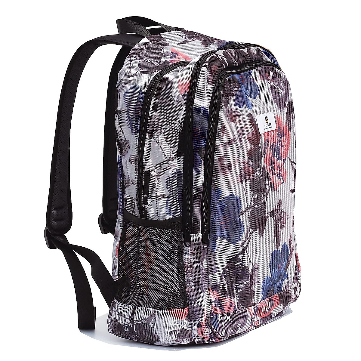VAVAER Floral Large Mesh Backpack Travel Laptop Backpack College School Computer Bag Beach Bag Multipurpose