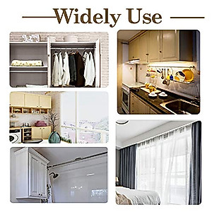 Seimneire 8pcs 1-1/4 Inch Shower Curtain Closet Rod Holder, Curtain Rod Ceiling-Mount Bracket Pipe Flange Socket Closet Pole End Supports Socket, Stainless Steel Flat Black